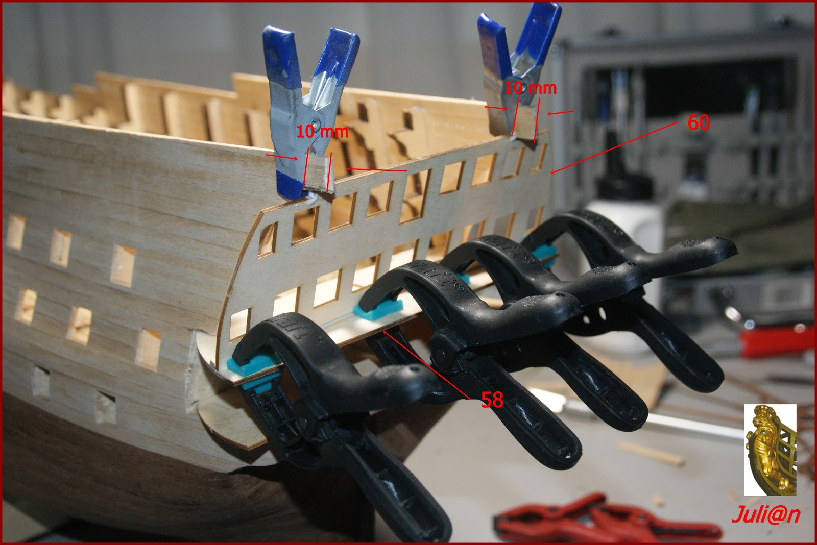 El Santa Ana paso a paso: El castillo de popa, 1ª fase