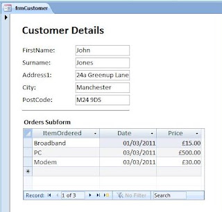 Microsoft Access Tips: Subforms - Viewing the One to Many Relationship ...