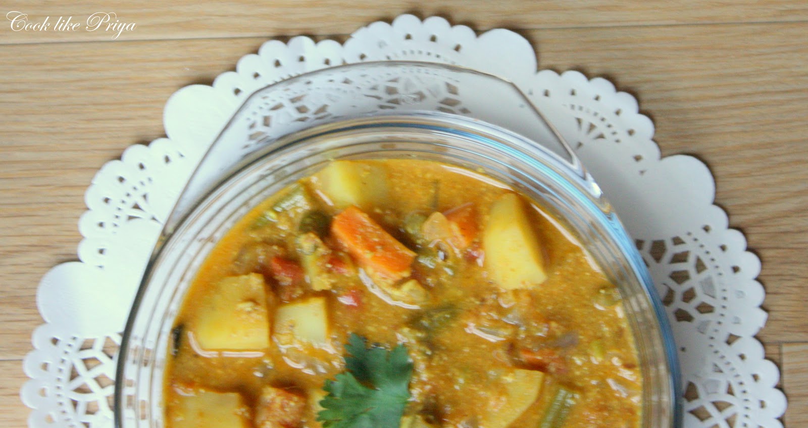 Cook like Priya: Simple Veg Kurma/ Curry ~ No coconut recipe