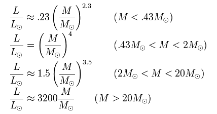 the mass–luminosity relation