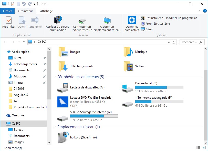 explorateur de fichiers windows 10