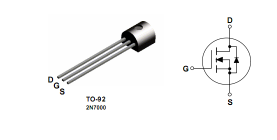 From 8 to 5: 2N7000 mosfet pinout