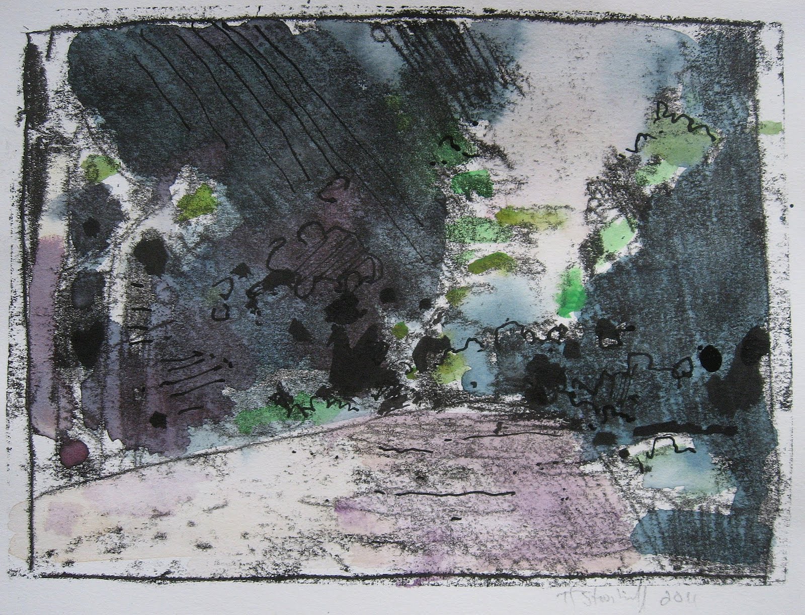 Landscape Paintings...Harry Stooshinoff: Monoprint with Watercolour and ...