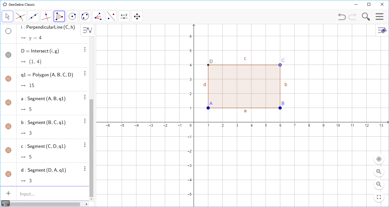 Cara Menggambar Persegi Panjang dengan GeoGebra