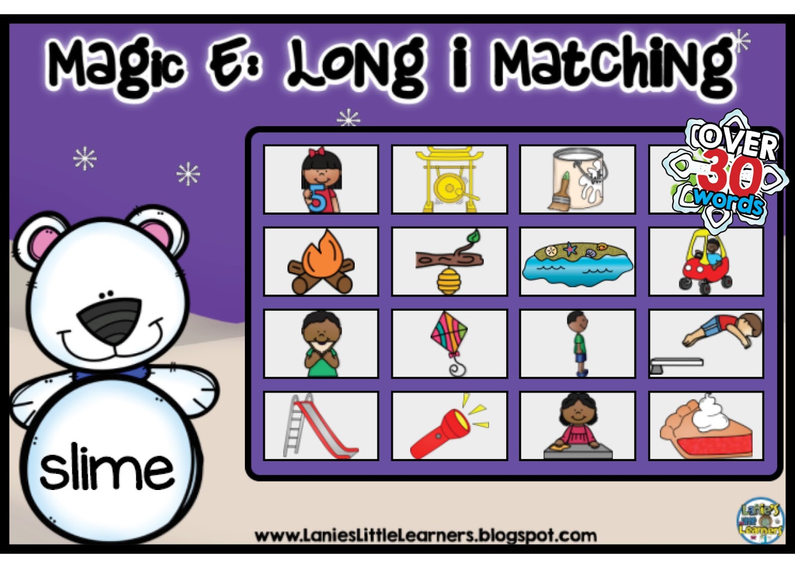 Lanie's Little Learners: Magic E: Long i BOOM Deck Matching (Winter)