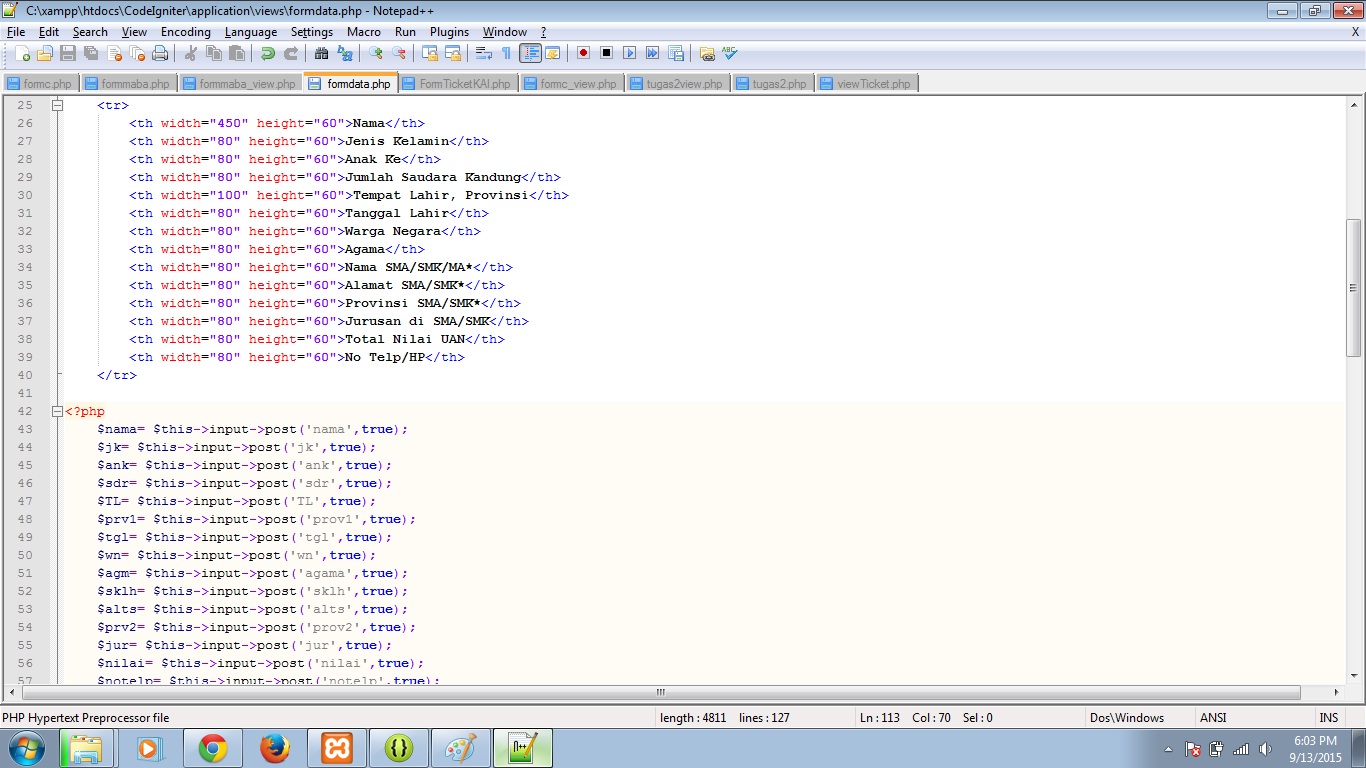Membuat Formulir Pendaftaran Online dengan Code Igniter