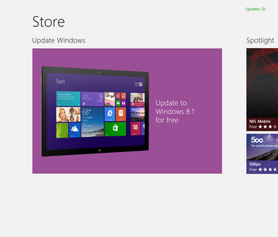 Update Windows 8 to 8.1