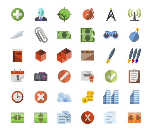 Colección de más de 3600 iconos coloridos de aspecto plano ~ WorldjamBlog