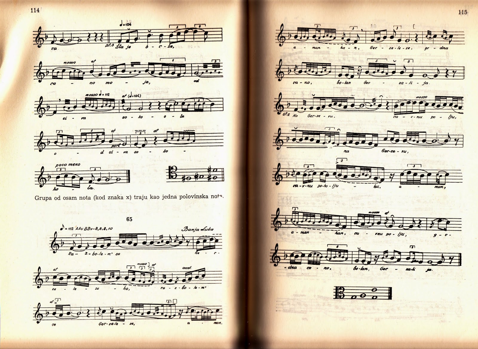 SEVDALINKE: Notni zapisi sevdalinki. Vlado Milošević: Bosanske narodne ...