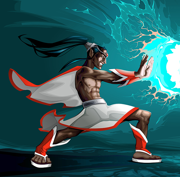 - Illustrations by Danilo Sanino -: - Battle between elf and werewolf ...