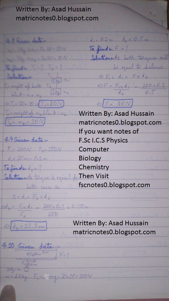Matric 9th Physics Notes Chapter 4 Numerical