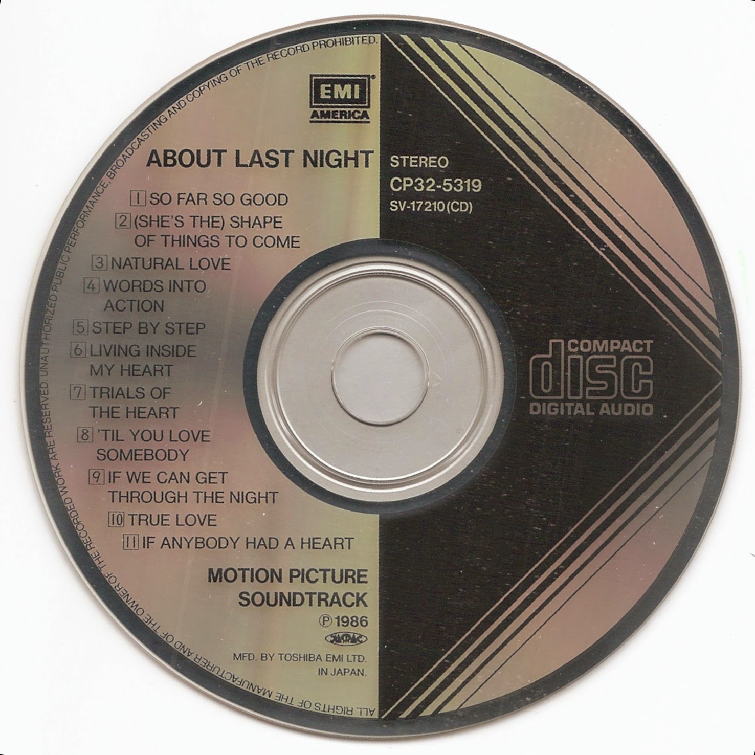 The First Pressing CD Collection: About Last Night... - Motion Picture ...