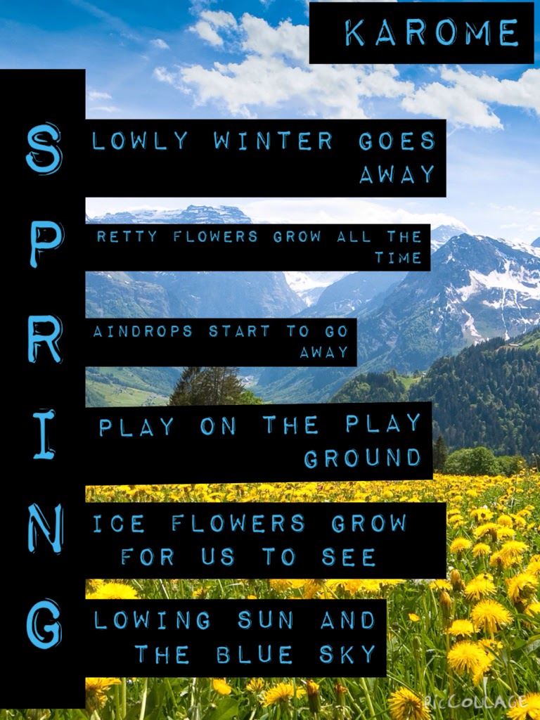 Miss Ogle @ Opunake Primary: SPRING Acrostic Poems