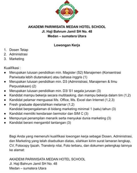 Akademi Pariwisata Medan Hotel School