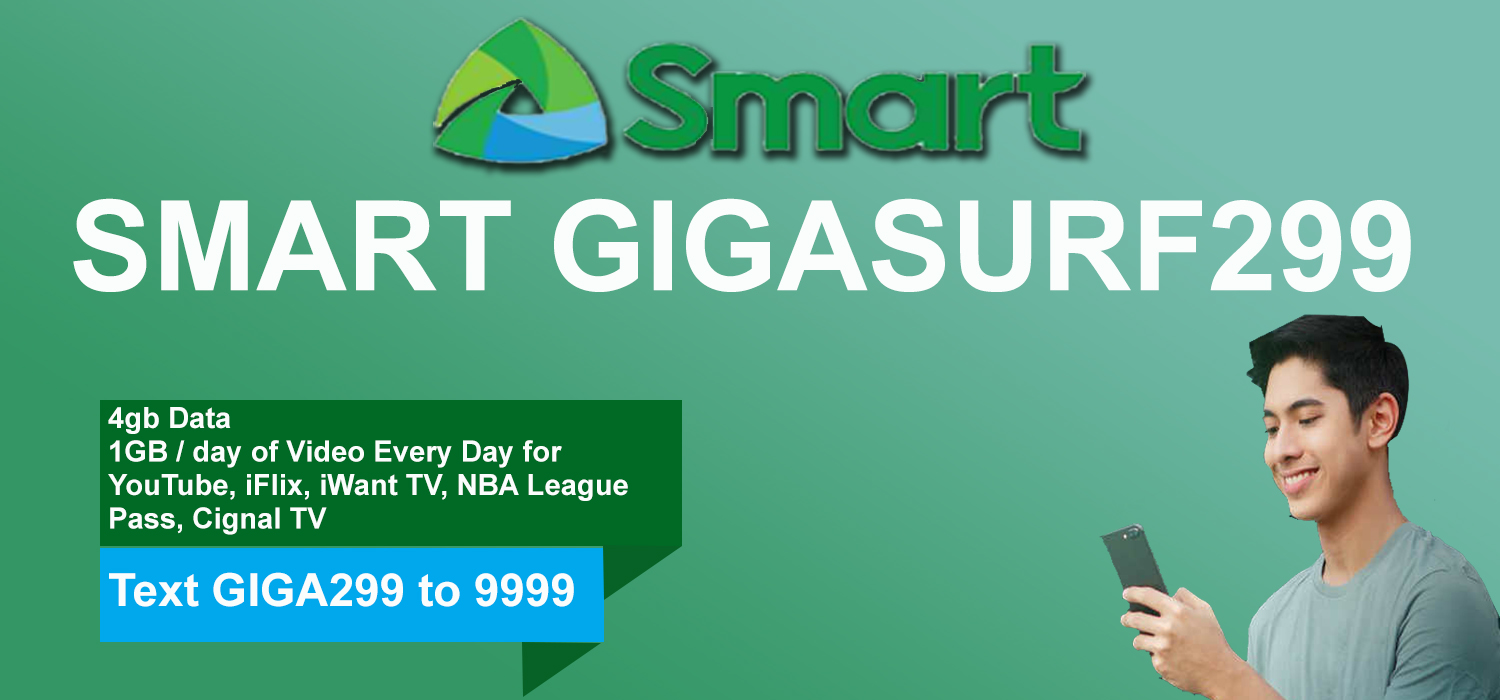 SMART GIGASURF299 │ 4GB Data + 1GB / day of Video Every Day for YouTube ...