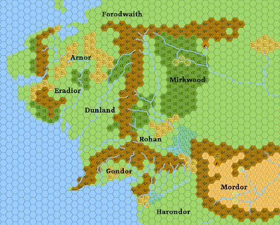 A Wizard in a bottle: Middle earth as an hexmap