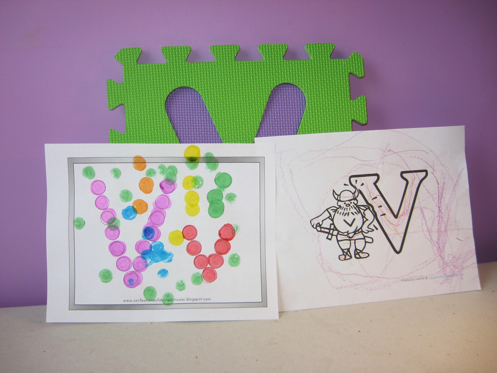 Fumbling Through Homeschooling: Tot School- Letter of the Week- Letter Vv