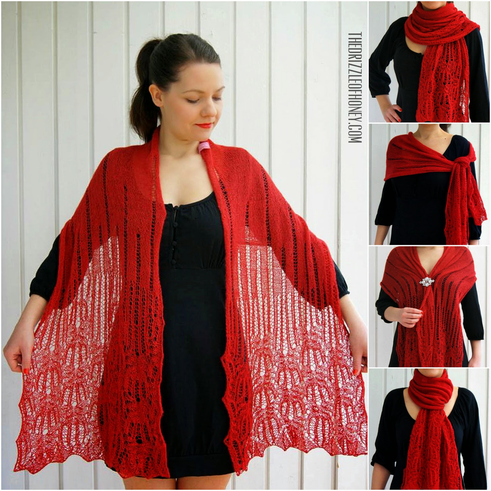 The Drizzle of Honey: Red Passion Shawl