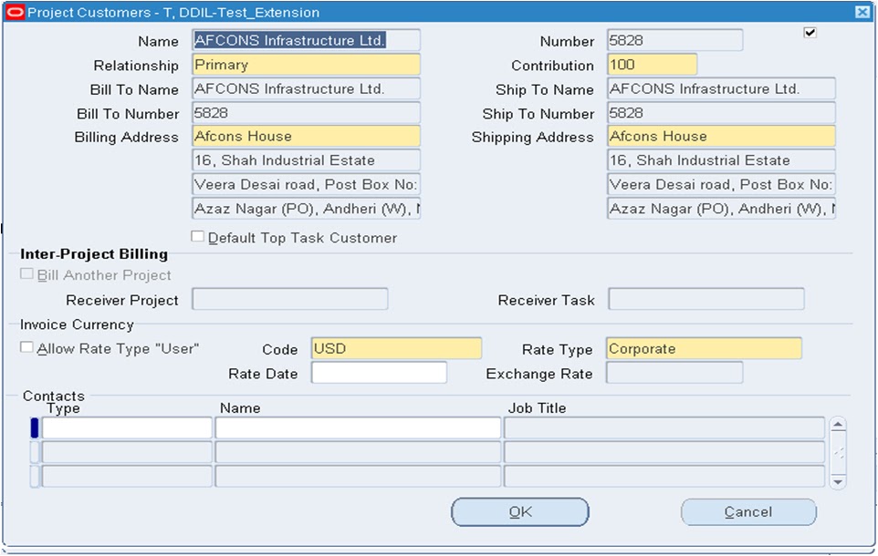 Oracle Apps: Oracle Project Percentage Completion