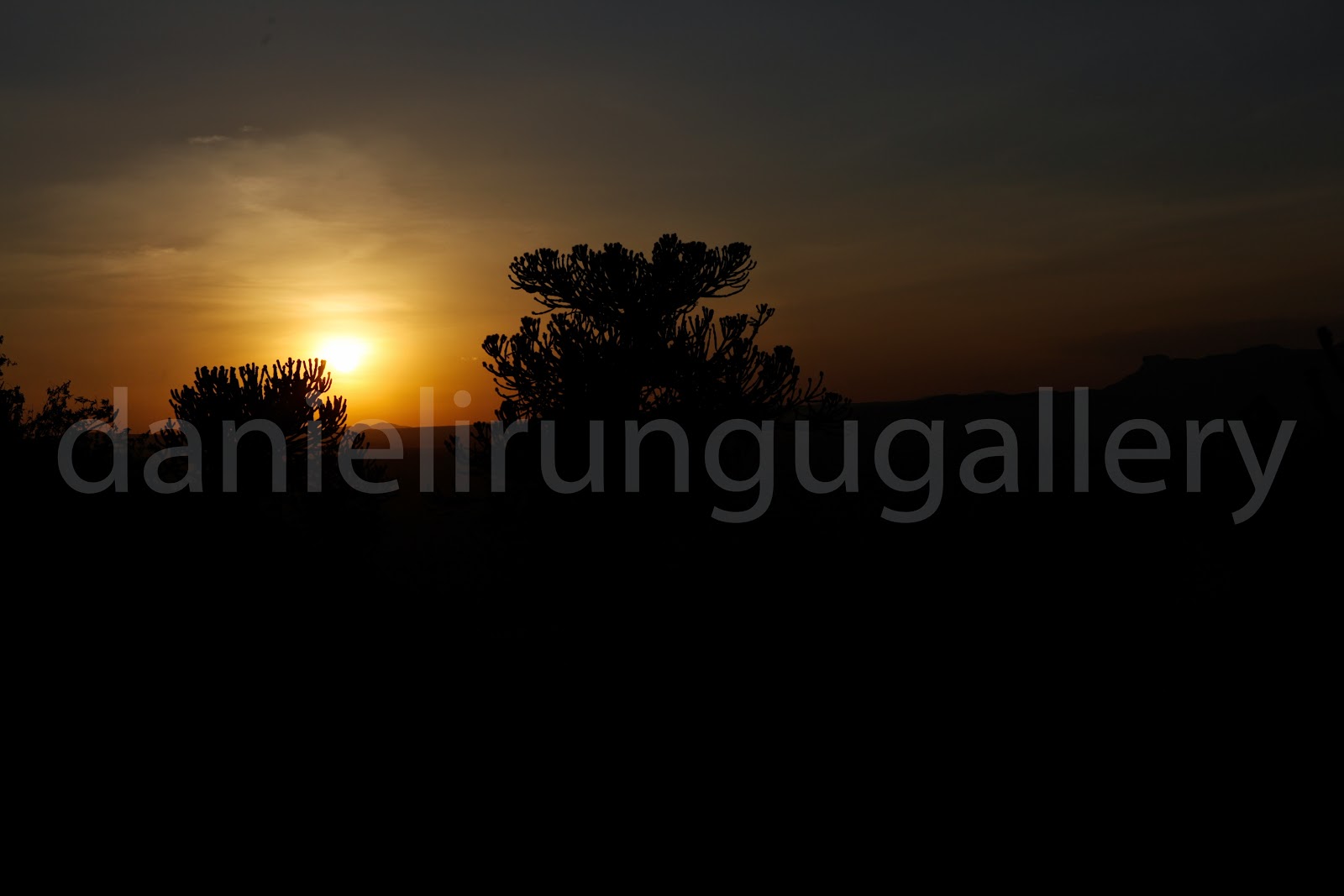 Daniel Irungu gallery: Sunset from the hills top of Maungu, Voi