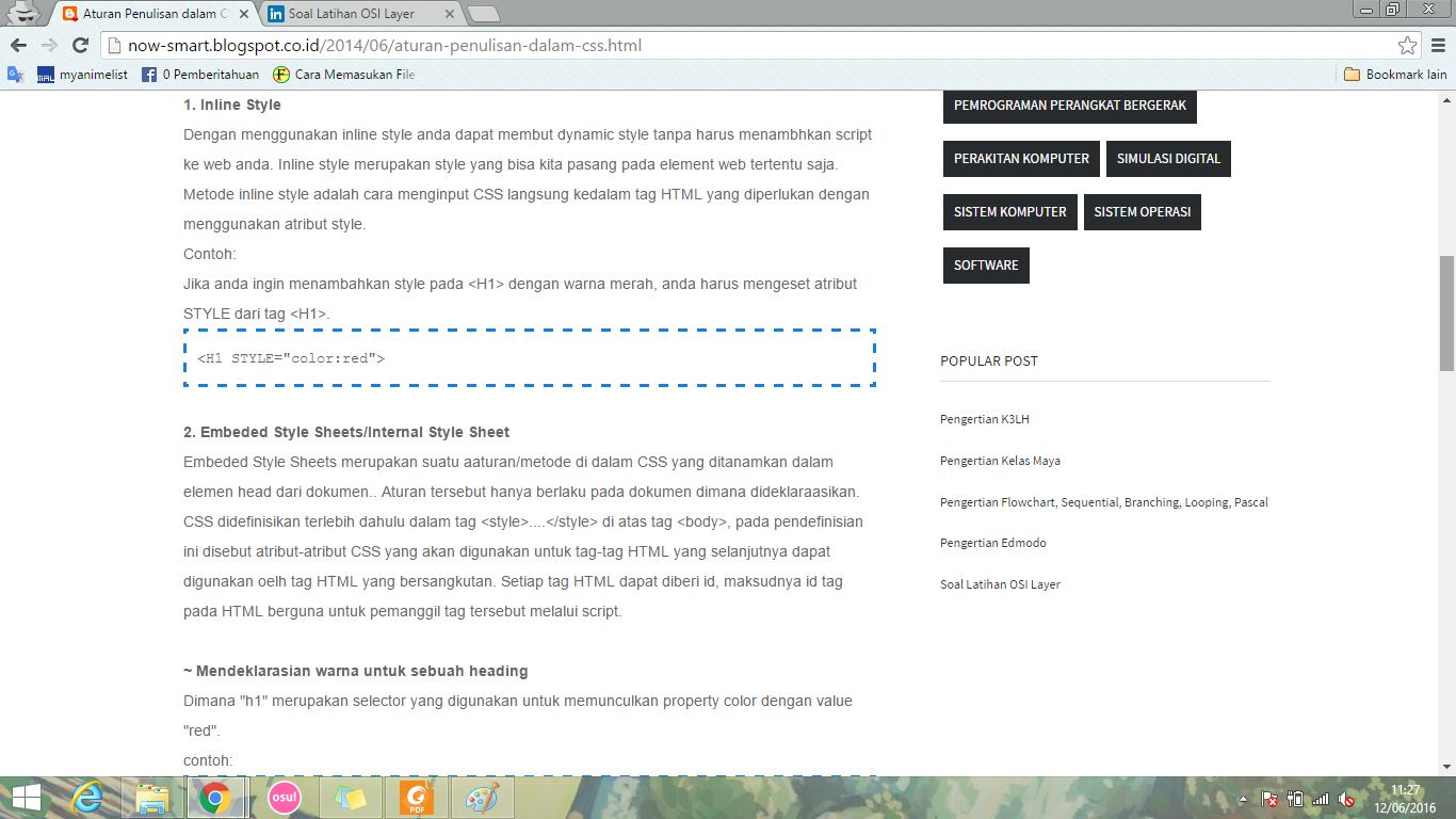 Aturan Penulisan Dalam Css - NginfoinDroid