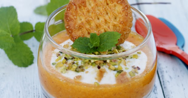 Persimmon and Yogurt Marsala Dessert and Villa Farnese of Caprarola, Italy