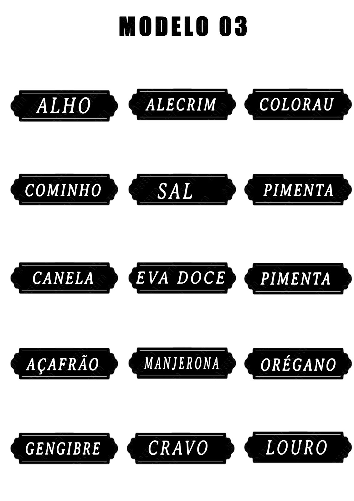 5 Modelos de Adesivos Para Temperos Prontos Para Impressão