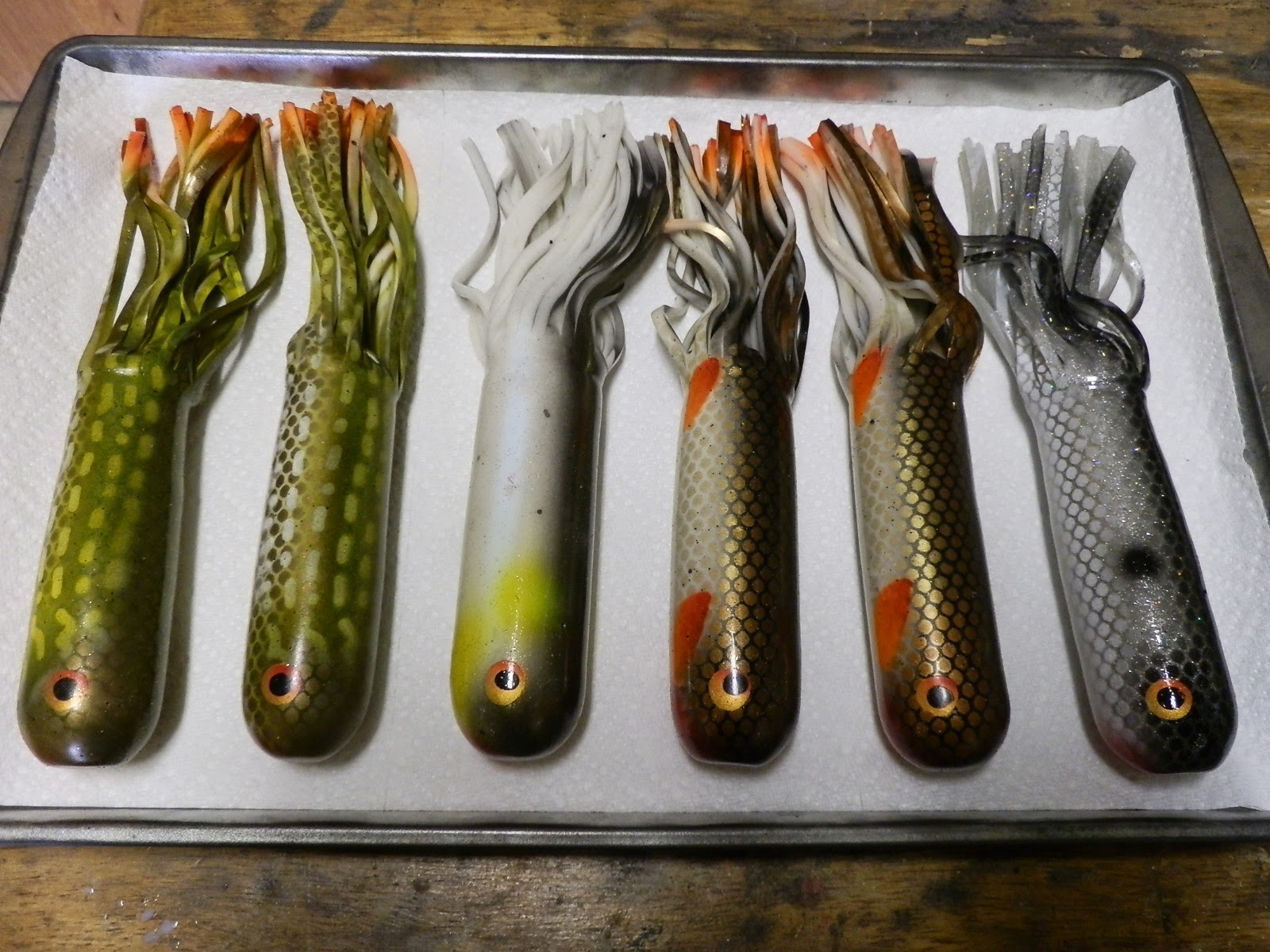 Boggs Custom Lures: 10" Red October Tubes.....Before & After