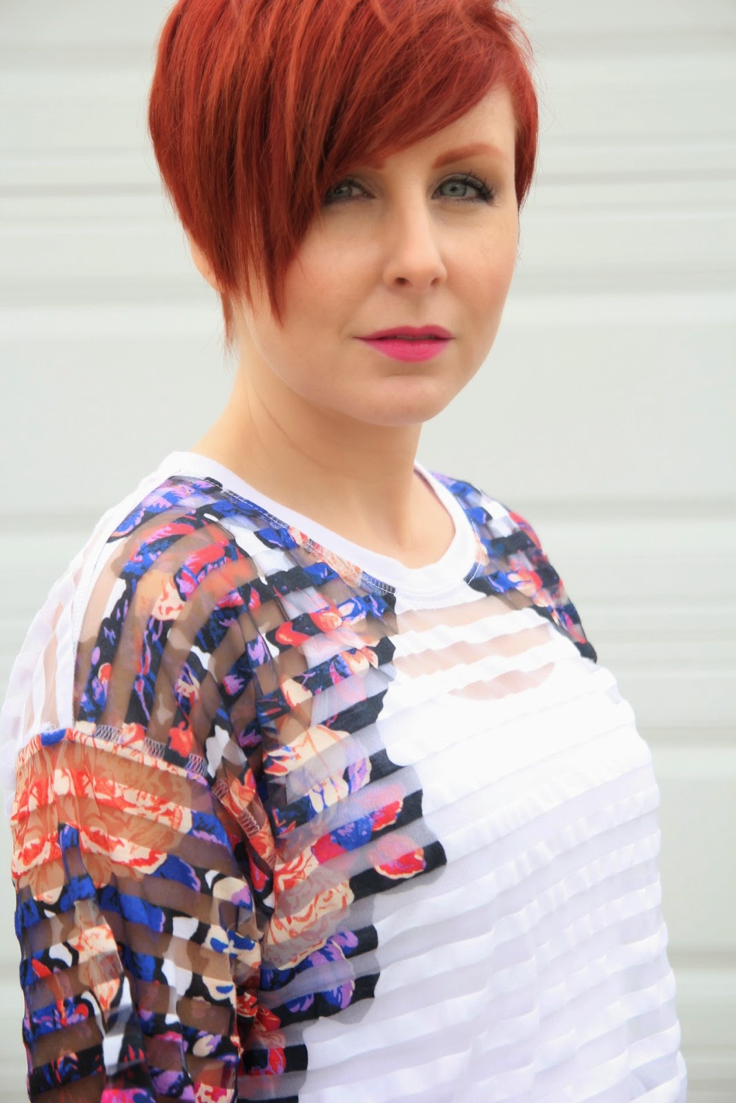 Thrift and Shout: Cute Outfit of the Day: Sheer Striped Top