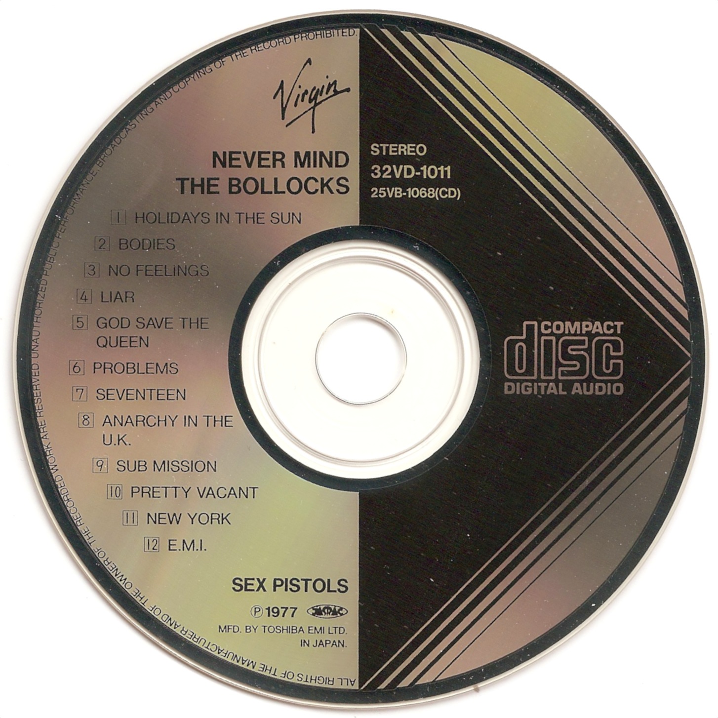 The First Pressing Cd Collection Sex Pistols Never Mind The Bollocks