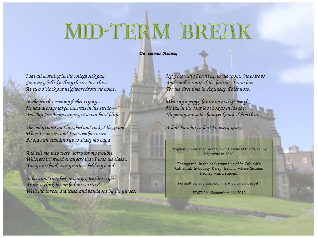 Sarah Burgett's e-Portfolio EDCT 264: Word Poem