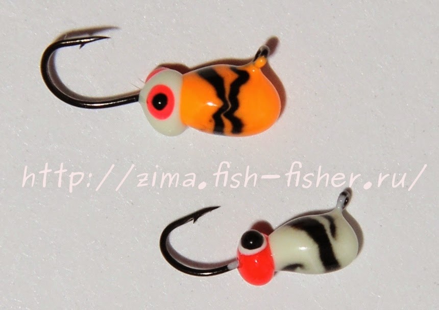 Вольфрамовые мормышки цветные с "глазами" ~ Зимняя рыбалка