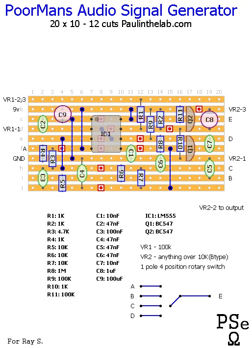 Paul In The Lab: Poor Mans Audio Signal Generator Stripboard Veroboard ...
