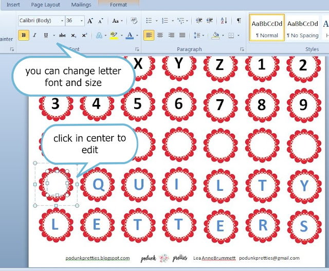 Podunk Pretties Quilting: Quilt by numbers FREE editable, printable