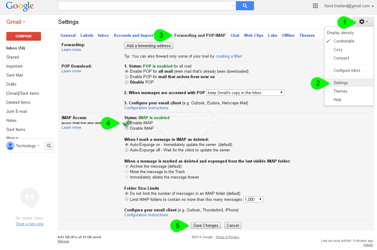 Technology Land Co., Ltd.: [Outlook] วิธี Add Gmail account หรือ Google Apps Type: IMAP