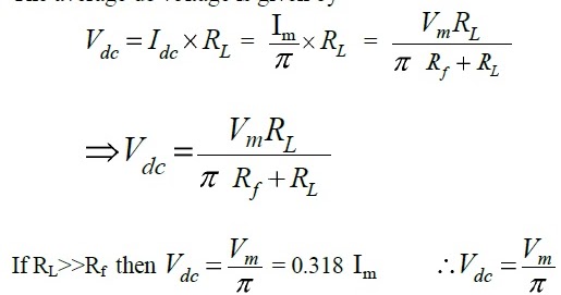Average (or) DC Output Voltage (Vav or Vdc) Derivation
