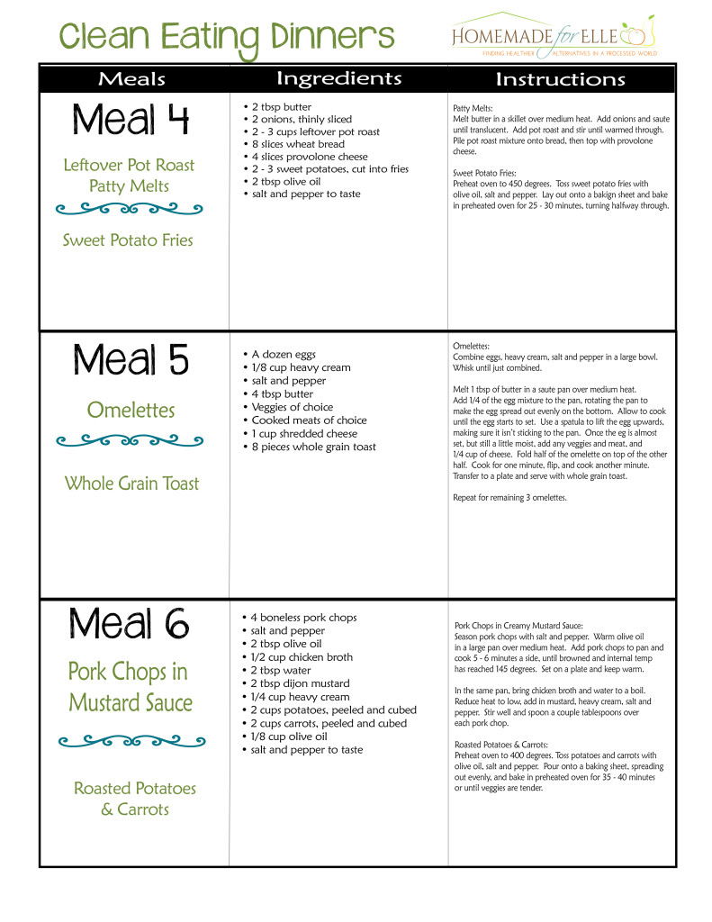 Health And Fitness: Clean Eating Meal Plan Week 2