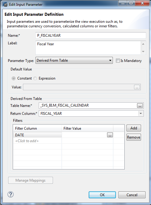 Sap Hana Input Parameter Derived From Table Use Expression In Filter Value Sap Blogs