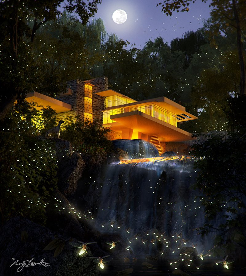 SKETCHUP TEXTURE: FALLING WATER HOUSE CHALLENGE ENTRY