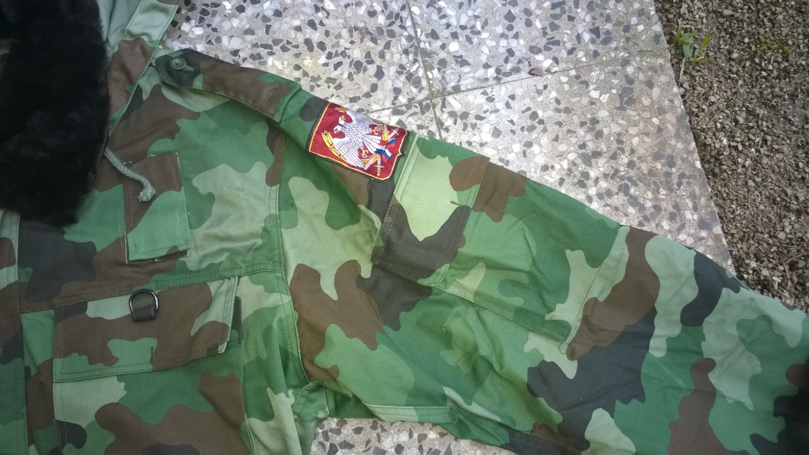 Military Camouflage: Serbian army Camouflage M93 jacket with black neck fur
