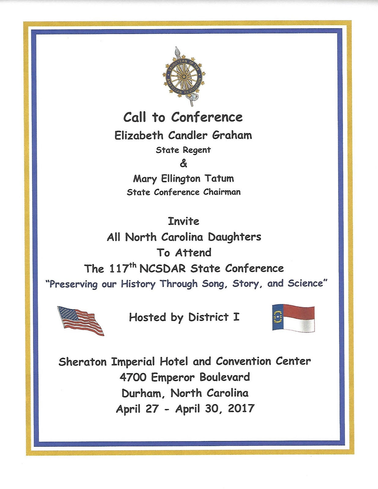 DAR Brunswick Town Chapter: The 117th NCSDAR State Conference