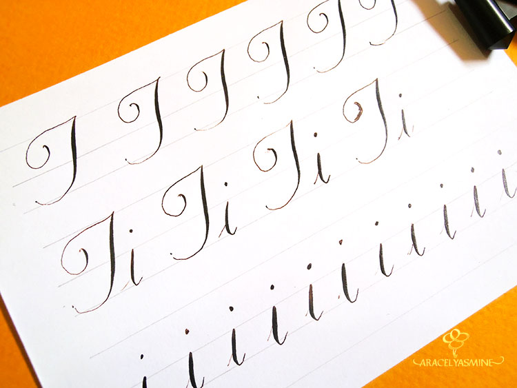 Caligrafía copperplate, ¿cómo escribir la letra I? | Aracelyasmine ...