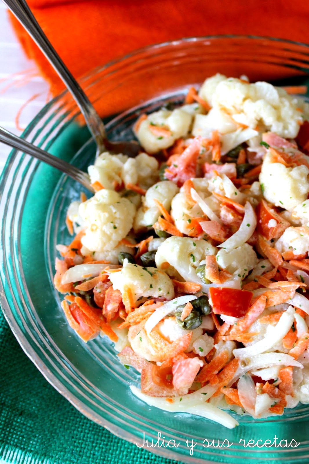 JULIA Y SUS RECETAS: Ensalada de coliflor con salsa de mostaza