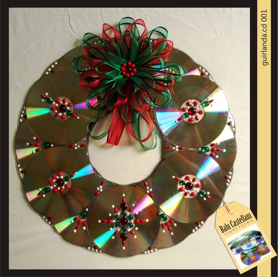 15 Hermosos adornos navideños realizados con cds reciclados ...