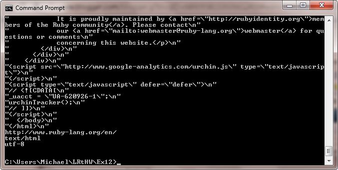 Testhead Exercise 12 Libraries Learn Ruby The Hard Way Practicum