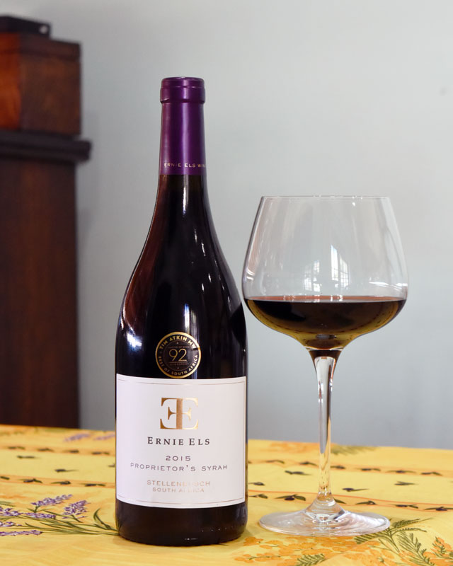 .: MENU‘s Wine of the week Ernie Els Proprietors Blend Syrah 2015