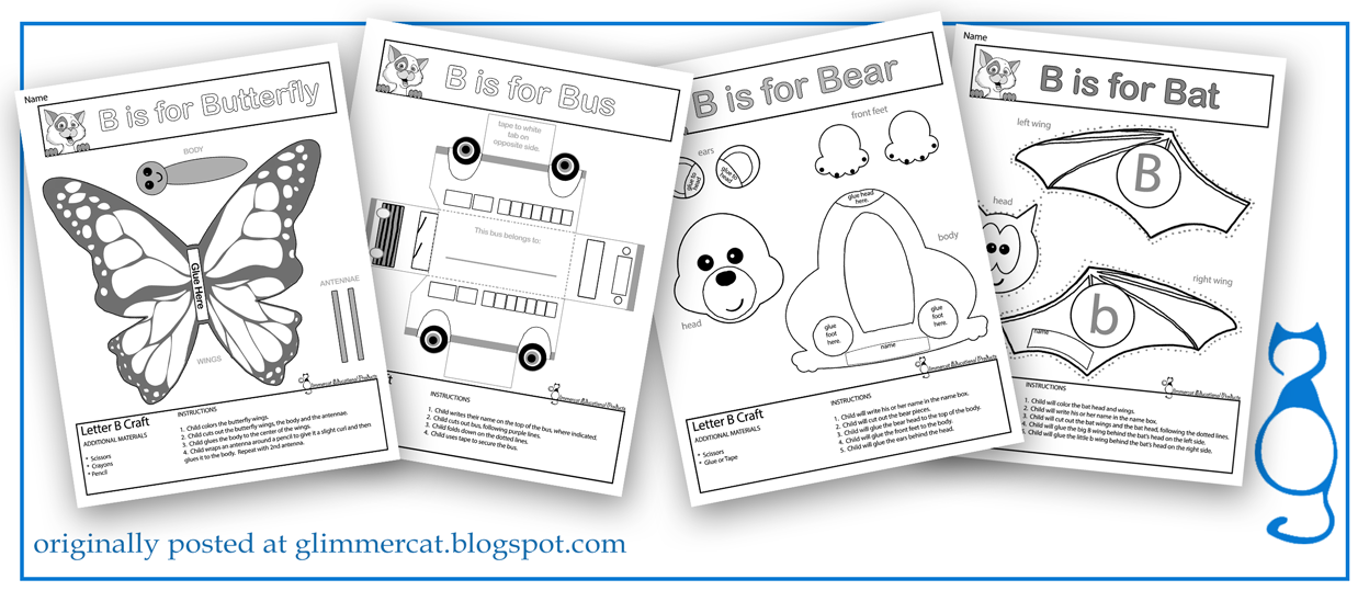 Glimmercat Education: Butterflies, Bats, Buses and Bears! Crafts for ...