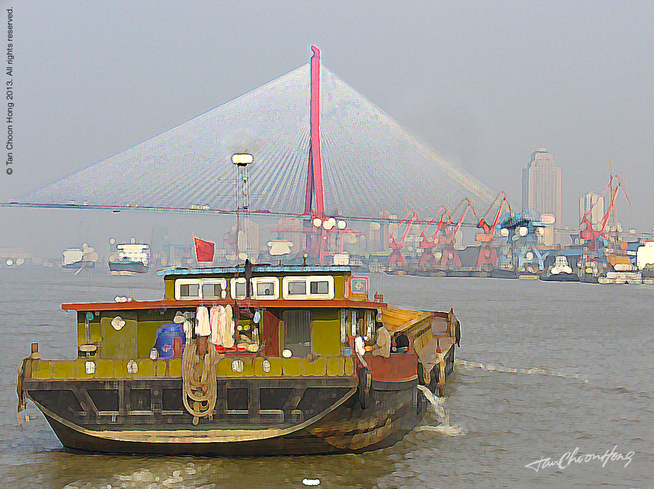 Shanghai, Virtually Painted by Tan Choon Hong: Shanghai Huangpu River