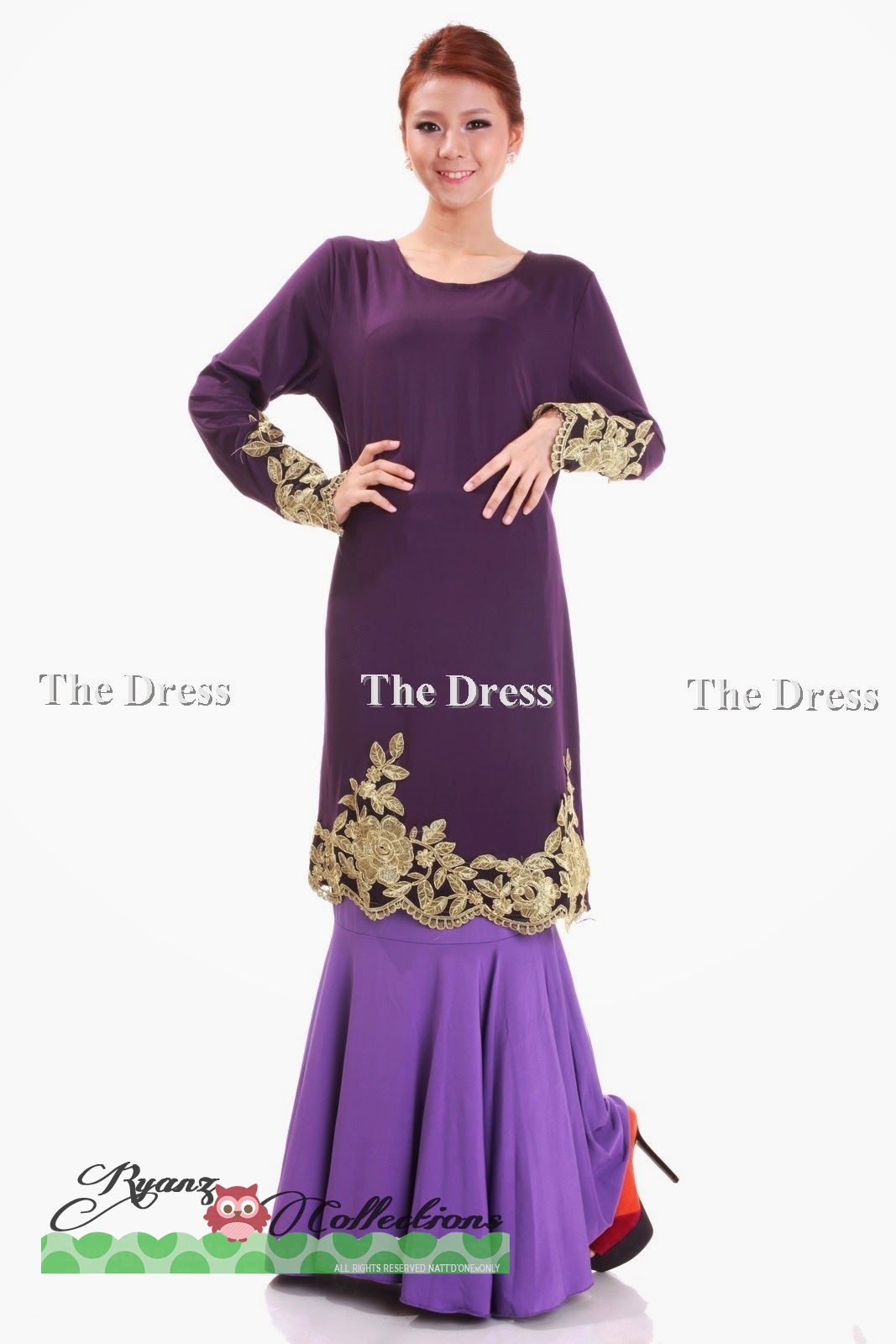 RYANZ COLLECTION: A7307-8 - COLOR BLOCK BAJU KURUNG WITH LACE