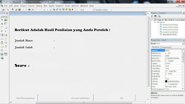 Contoh Program Visual Basic 6.0 menggunakan IF-THEN dan SELECT CASE ...